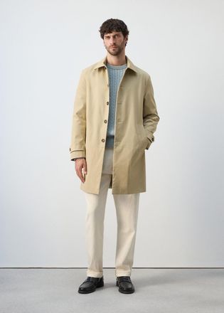 Mango Trench d&eacute;perlant &agrave; poches beige - Homme - XXL - MANGO MAN