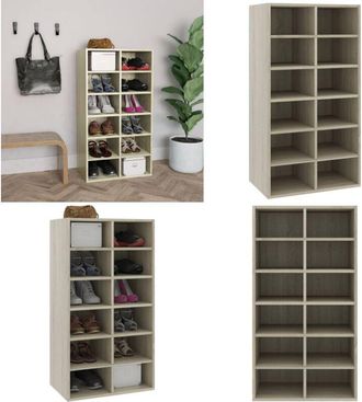 vidaXL Schuhregal Sonoma-Eiche 54x34x100,5 cm Holzwerkstoff - Schuhregal - Schuhschrank - Holzwerkstoff Regal - Garderobe - Aufbewahrungssystem - Home &