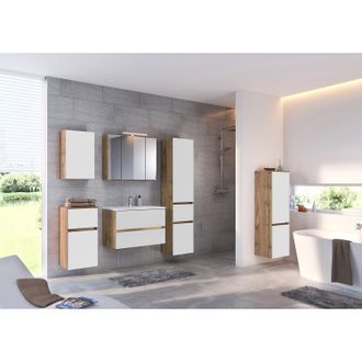 Casa home24 Spiegelschrank Tira 60cm Braun/Wotaneiche Dekor
