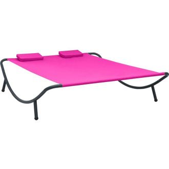 vidaXL Vidaxl - Lit de repos dext&eacute;rieur Tissu Rose