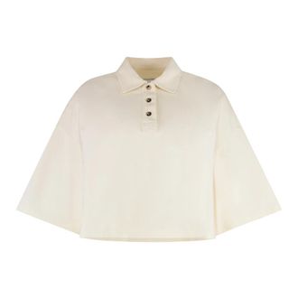 Bottega Veneta Baumwoll-Piqu&eacute;-Poloshirt - - Tops - Damen - Beige - S