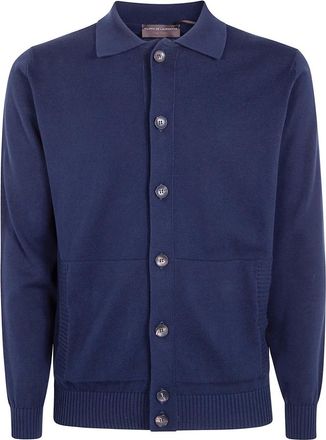 FILIPPO DE LAURENTIIS Homme, Pulls, Bleu, Taille: 2XL Cardigan Col Chemise