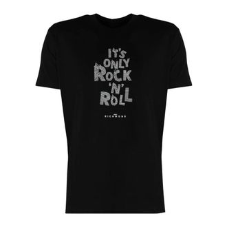 John Richmond T-Shirt mit Rundhalsausschnitt und Grafik-Print - - Tops - Herren - Schwarzk - XL
