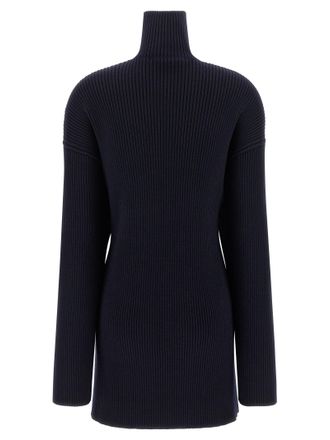 Balenciaga Womens Blue Wool Short Dress