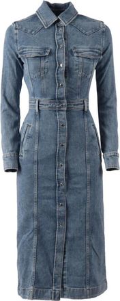 7 For All Mankind Femme, Robes, Bleu, Taille: 36 FR Luxe Dress Morning Sky