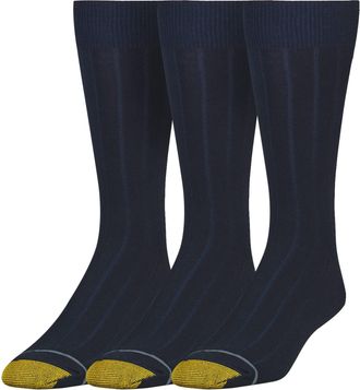 Gold Toe GOLDTOE Herren Hampton Socken 3 Paar, navy, Large