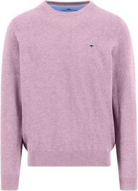 Fynch-Hatton Pull en tricot fin en pur coton avec col rond, Magnolia, S