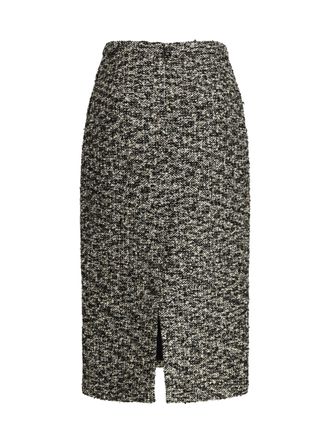 Gucci Womens Midi Skirt Laminated Boucl&eacute; Fabric Black-White-Mc Black/white/mc