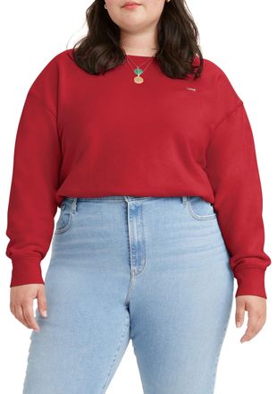 Levi's Damen Standard Crew Sweatshirt,Script Red,XXS