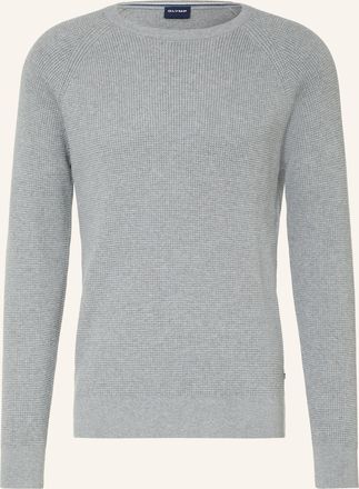 Olymp Schurwoll-Pullover Level Five Body Fit grau