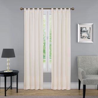 Pairs To Go Montana Moderne dekorative Fenstervorhänge mit Schlaufen, für Schlafzimmer oder Wohnzimmer (2 Paneele), 76,2 x 160 cm, Natur