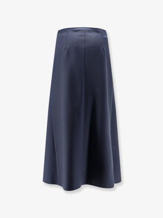 Nude Womens Long Wool Blend Skirt Blue