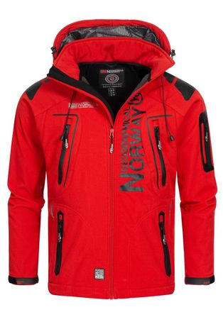 Geographical Norway Techno Men - Kapuzen-Softshelljacke Mann Wasserdicht - Outdoor Mantel Tactical Widerstandsfähig Windbreaker Jacket - Wandern Ski Herbst Winter Frühlin