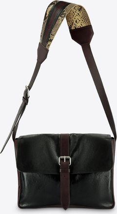 Dries Van Noten Mens Sac &Agrave; Bandouli&egrave;re En Cuir Dagneau Noir Black Bag