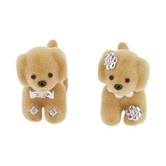 Yvmin Yvmin, Femme, Accessoires, Brun, Taille: ONE Size Split Puppy Earring