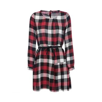 Woolrich Rotes Gaze-Kleid mit U-Ausschnitt - - Dresses - Damen - Mehrfarbig - M