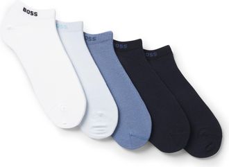 HUGO BOSS Sneakersocken BOSS 5P AS Uni CC, Herren, Gr. 39-42, open miscellaneous 979, Baumwollmischung, elastisch, Socken Sneakersocken, mit BOSS Label
