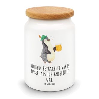 Mr. & Mrs. Panda Frischhaltedose Mit Deckel Pinguin Bier - Geschenk, Oktoberfest, Kaffeedose, Vorratsdosen, Vorratsbeh&auml;lter, Beschwippst, Dose, Lebensmittelbeh&auml;lter, K