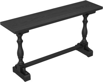 Generic Bartisch Küche Schmal Schwarz Massivholz Stehtisch Gerade Bretter Verstärkte Massivholzplatte Stabile Beine Balkontisch für Küche, Wohnzimmer, Esszimm