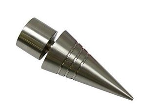 Gardinia 10011164 Endknopf/Endstück Spitze für Gardinenstangen, Serie Chicago, Durchmesser 20 mm, edelstahloptik