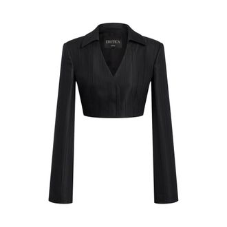 Dondup Cropped Blazer - - Blouses & Shirts - Damen - Schwarzk - S