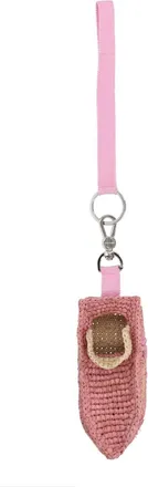 Patou Womens Bag Charm Boat Pink Raffia Accessories
