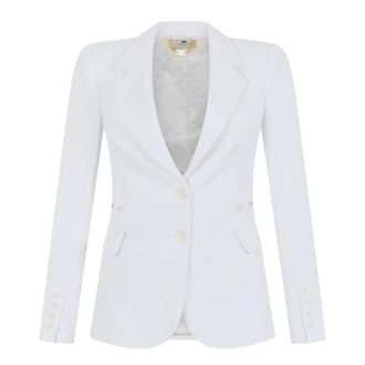 Elisabetta Franchi Slim Fit Jacke - - Jackets - Damen - Wei&szlig; - M