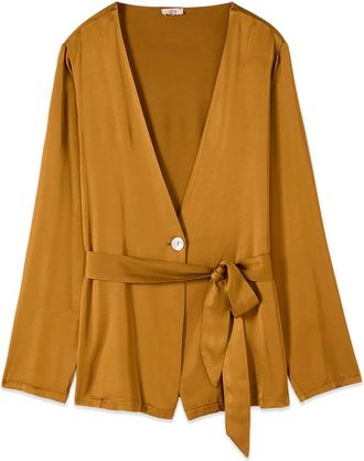 Oltre Femme, Vestes, Jaune, Taille: 40 FR Unstructured Jacket