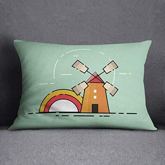 Questo Casa Dekorativer Kissenbezug, Kissenbezug, Heimdekoration, für Sofa, Café, Größe: 35 x 50 cm, entworfen und hergestellt in der Türkiye