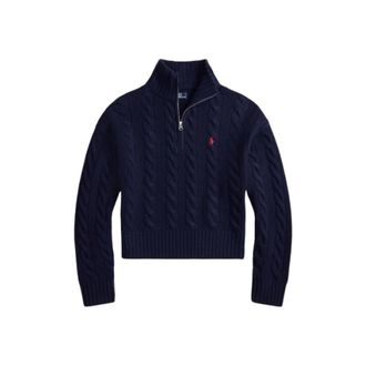 Polo Ralph Lauren Pull col camionneur demi zip - - Knitwear - Damen - Blau - S