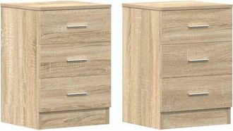 vidaXL Nachttische 2 Stk. Sonoma-Eiche 38x35x56 cm Holzwerkstoff Vidaxl