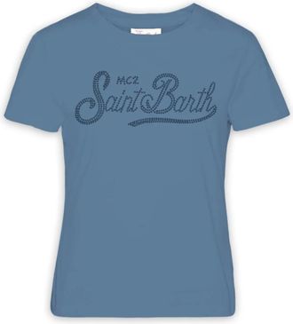 MC2 Saint Barth Femme, Tops, Bleu, Taille: 42 FR T-shirt sb strass