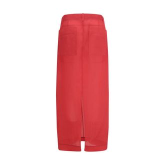 Khaite Womens Multicolor Silk Midi Skirt