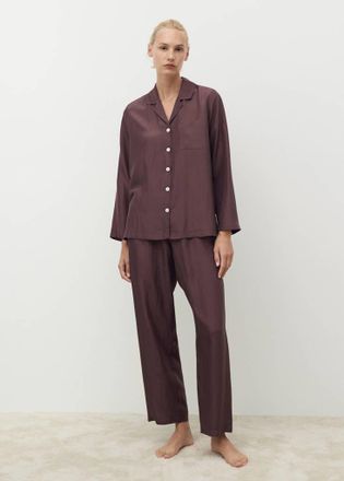 Mango Longshirt aus Seide brombeere - Damen - S - MANGO