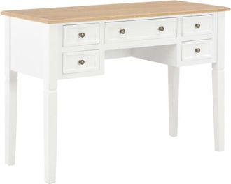 vidaXL Schreibtisch Wei&szlig; 109,5 x 45 x 77,5 cm Holz Vidaxl