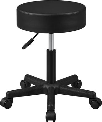 Yaheetech Schminkhocker, Schminkstuhl, Barhocker, h&ouml;henverstellbar, 360&deg; drehbar, Dicke Polsterung, f&uuml;r Schminktisch, Schlafzimmer, Esszimmer, modern, Schwarz