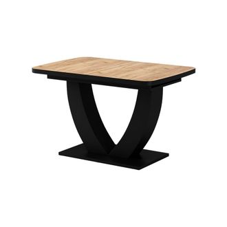 Vicco Esstisch Fenaro, Goldkraft Eiche/Schwarz, 120 x 80 cm ausziehbar