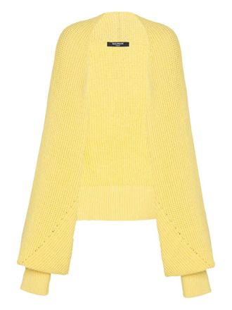 Balmain Gerippter Cardigan - Gelb