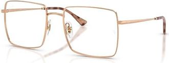 Ray-Ban Brix Optics Bio-based Rosegold Fassung Klar Glas Polarisiert 55-19