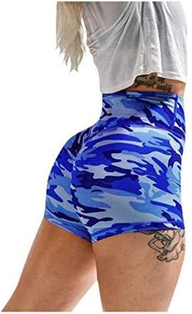 Generic Legging de sport pour femme - Short de compression pour cyclisme, yoga, entra&icirc;nement, bleu, XXL