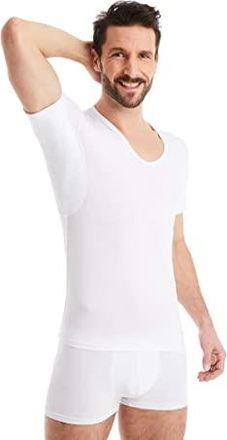 Finn T-Shirt Anti-Transpiration pour Hommes avec col en V et Patchs intégrés aux aisselles pour la Forte Transpiration - Maillot de Corps Contre Les odeurs