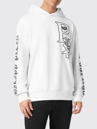 Philipp Plein Sweat en coton &agrave; capuche avec logo contrastant