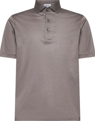 D4.0 Homme, Tops, Brun, Taille: S Polo en coton &agrave; manches courtes