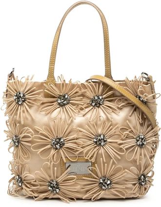 Valentino Garavani Hobo Bags - Floral Embellished Satin Satchel - Gr. unisize - in Braun - f&uuml;r Damen
