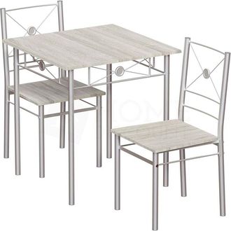 Home Discount Roslyn 2-Sitzer Essgruppe Tisch und Stühle Esszimmermöbel, Eiche