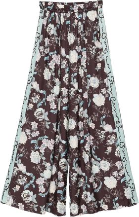 Forte_Forte Hose mit Blumen-Print - Braun