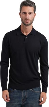 A|X Armani Exchange Polo en maille m&eacute;lang&eacute;e Lyocell - Homme - Pulls - Bleu - Taille: XL