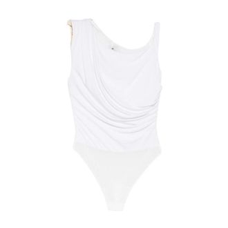 Elisabetta Franchi Geripptes Strick-T-Shirt - - Tops - Damen - Wei&szlig; - L