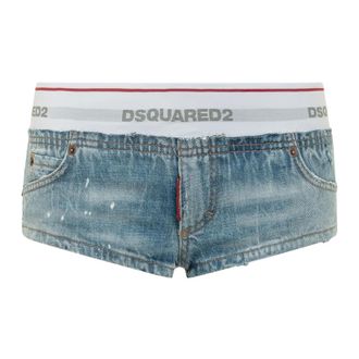 Dsquared2 Femme, Sous-v&ecirc;tements, Bleu, Taille: 36 FR Light Undle Jean Hot Pants