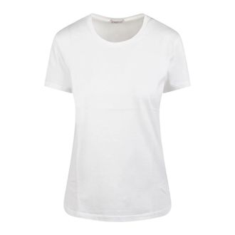 Moncler Logo-Patch Baumwoll-T-Shirt - - Tops - Damen - Wei&szlig; - S